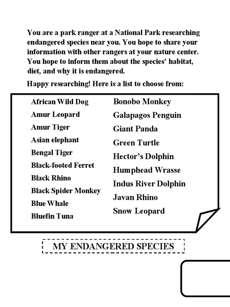 My Endangered Species | Download Free PDF | Endangered Species | Nature