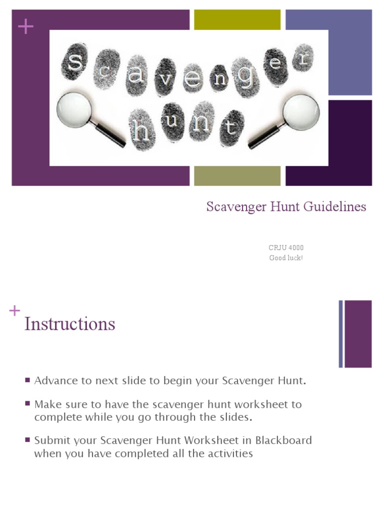 Module 6. CRJU Employment Scavenger Hunt Guidelines | PDF | Human ...