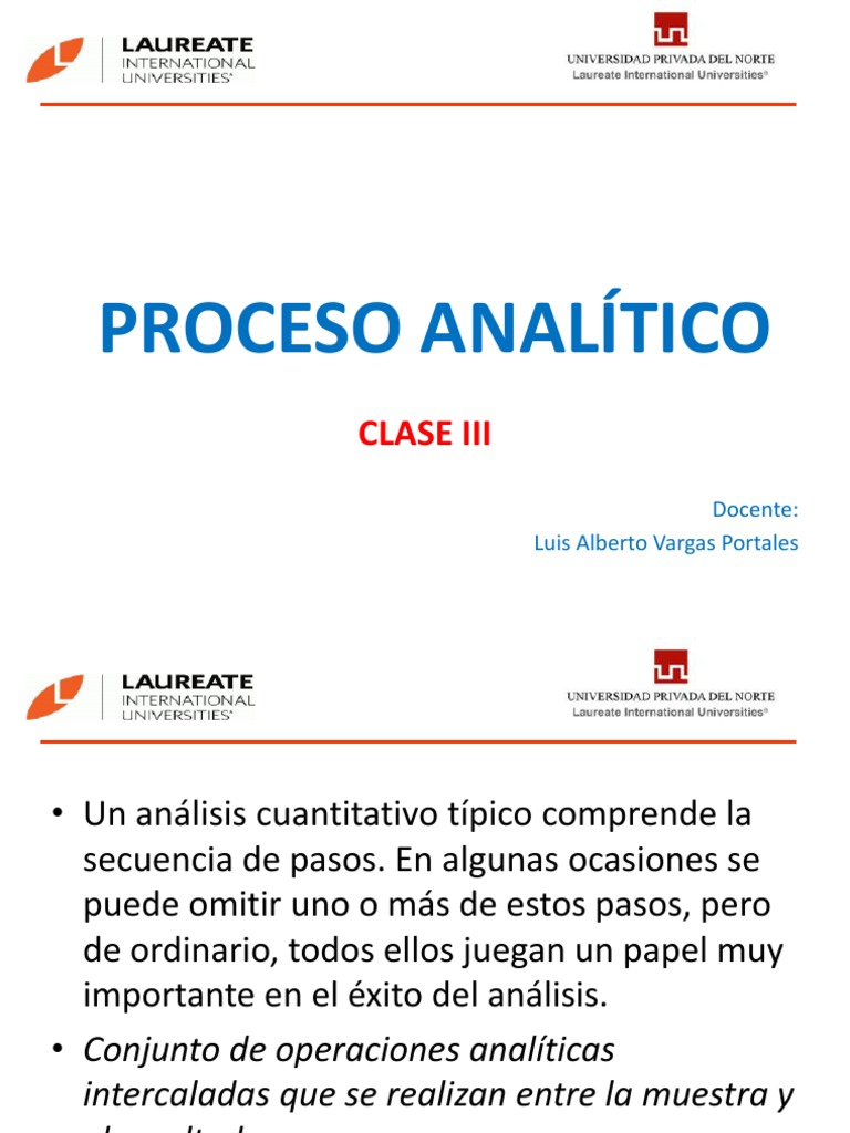 Proceso Analítico: Pasos y Métodos | PDF | Estadísticas | Química analítica