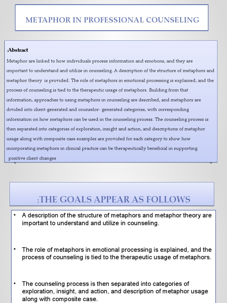Metaphor in Professional Counseling | PDF | Psychotherapy ...