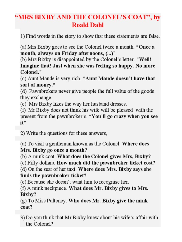 Mrs Bixby and The Colonel | PDF