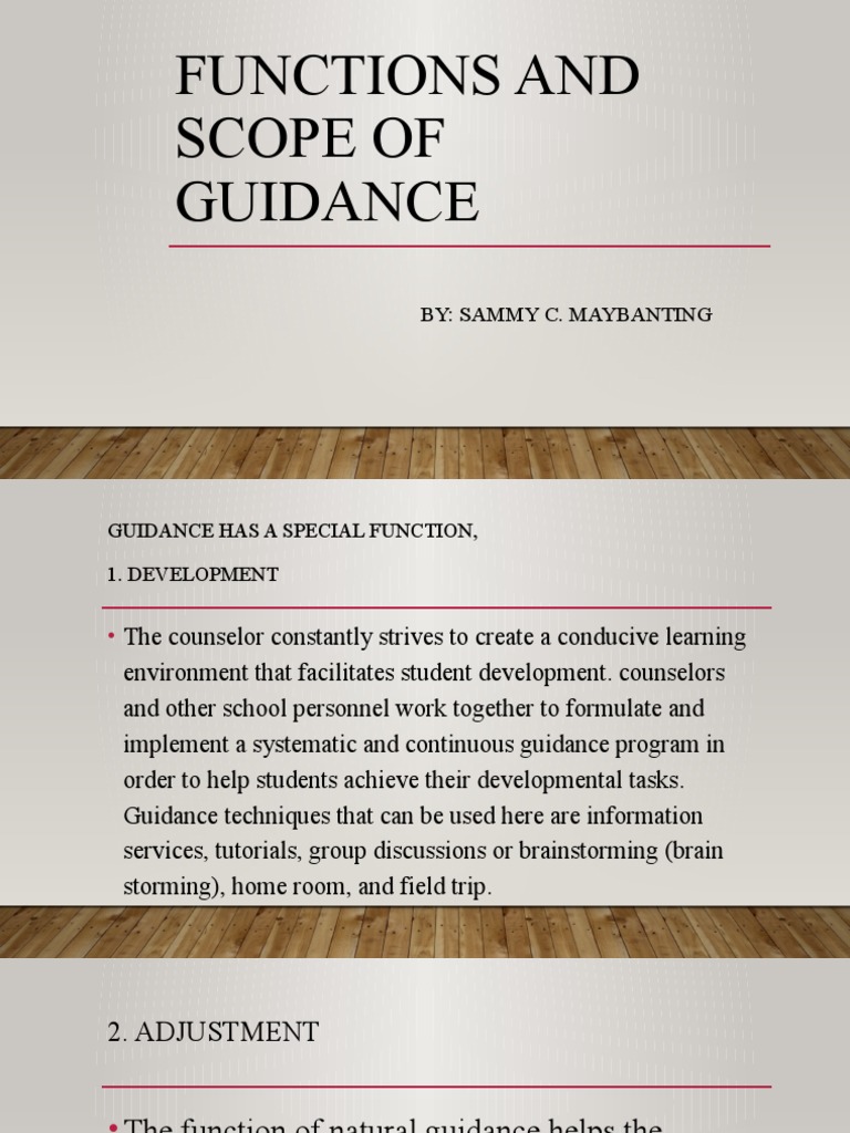 Functions and Scope of Guidance | PDF | Leadership | Psychology