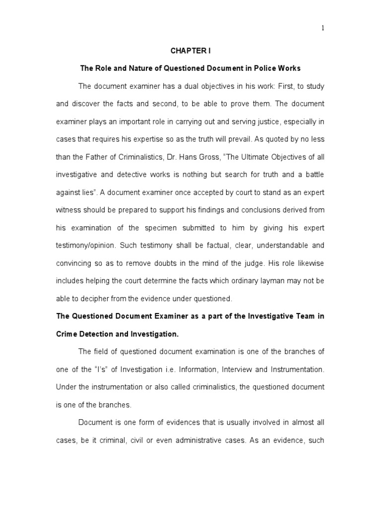 The Vital Role of Questioned Document Examiners in the Pursuit of ...