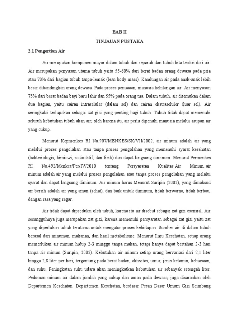 Tinjauan Pustaka Air - Gizi | PDF