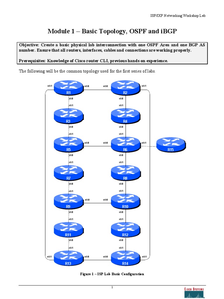 Module 1 - Basic Topology, OSPF and iBGP: The Following Will Be The ...