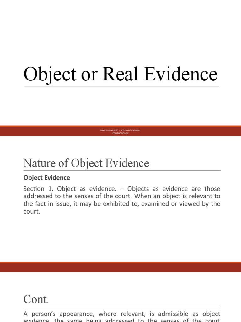 Object or Real Evidence: Xavier University - Ateneo de Cagayan College ...
