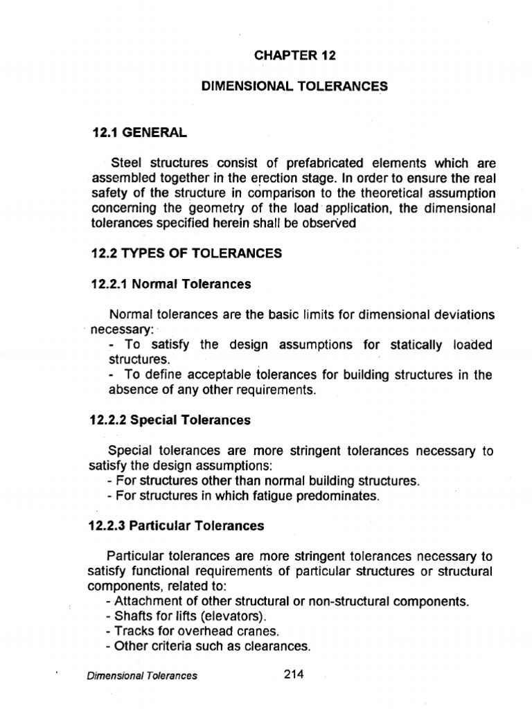 Dimensional Tolerances | PDF | Engineering Tolerance | Column