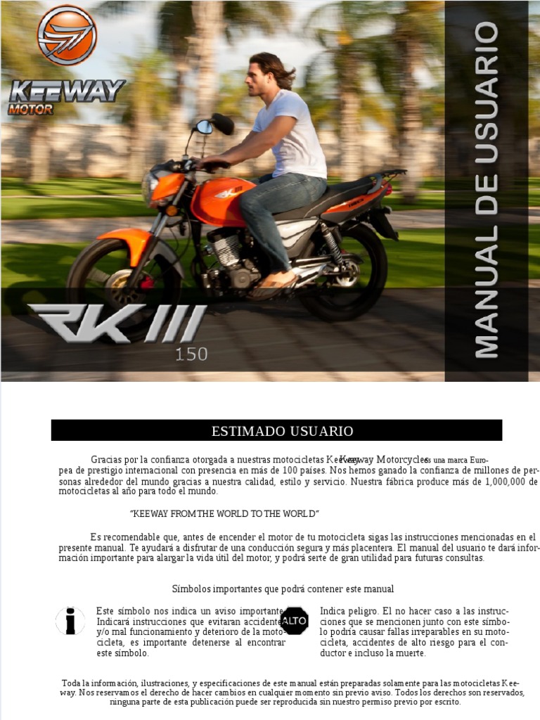 Keeway RK3 150 | PDF | Transmisión (Mecánica) | Motocicleta