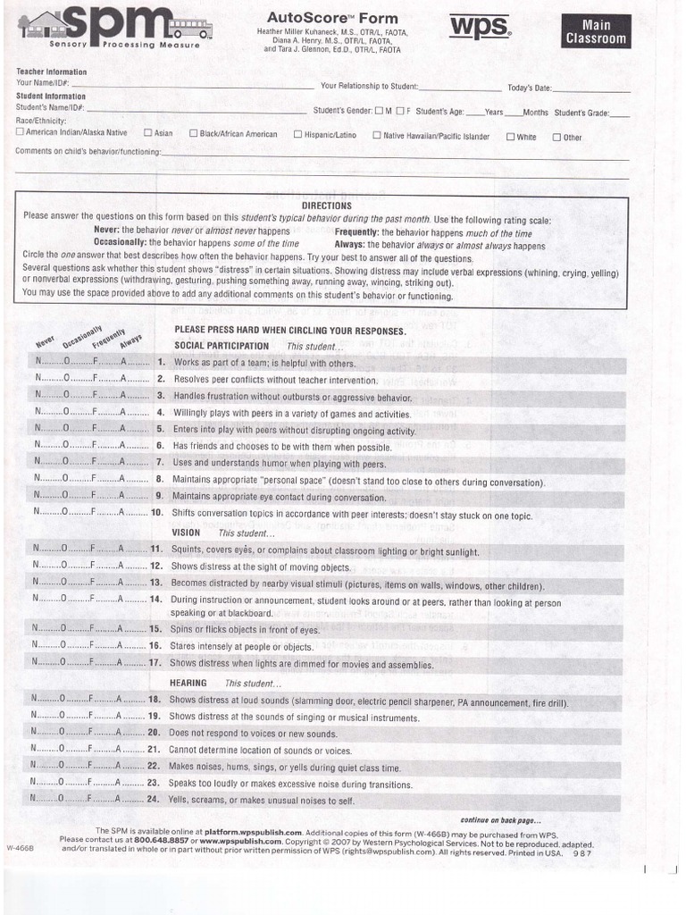 SPM Classroom Form | PDF