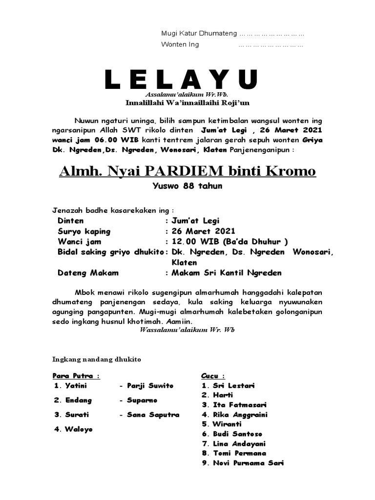 LELAYU - FORMAT FULL - Nyai | PDF