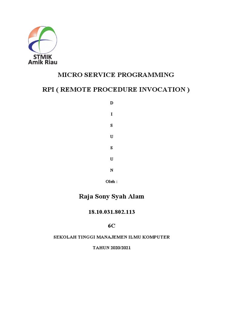 Contoh Remote Procedure Invocation | PDF Contoh Remote Procedure Invocation | PDF