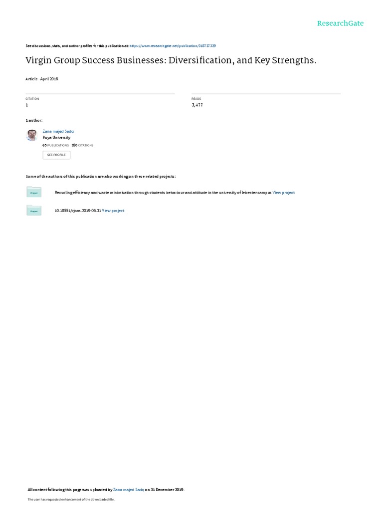 Virgin Group Success Businesses Key Strengths and Diversification | PDF ...