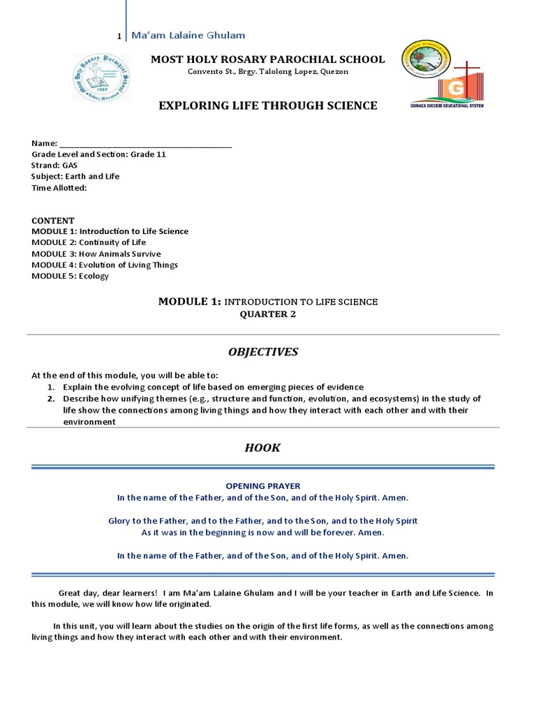 Earth Science Gr. 11 Module 1 | PDF | Life | Nature