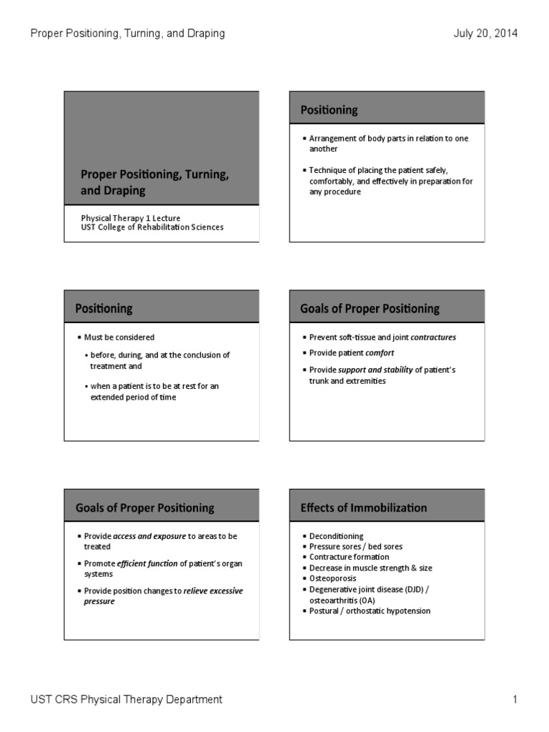 Proper Positioning, Turning, and Draping '14-15 | PDF | Anatomical ...