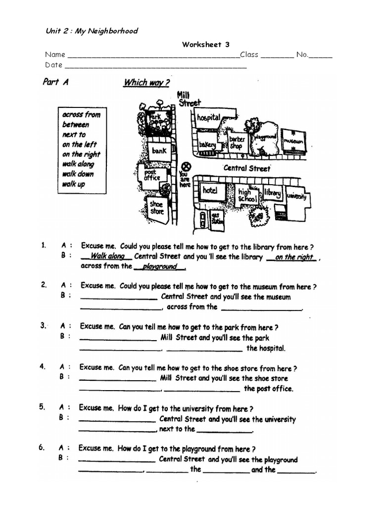 Unit 2: My Neighborhood Name - Class - No. - Date | PDF | Lunch | Food ...