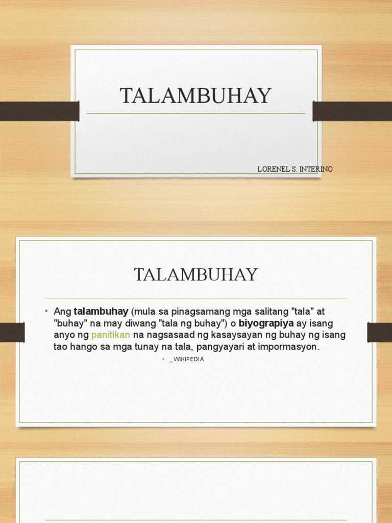 TALAMBUHAY | PDF