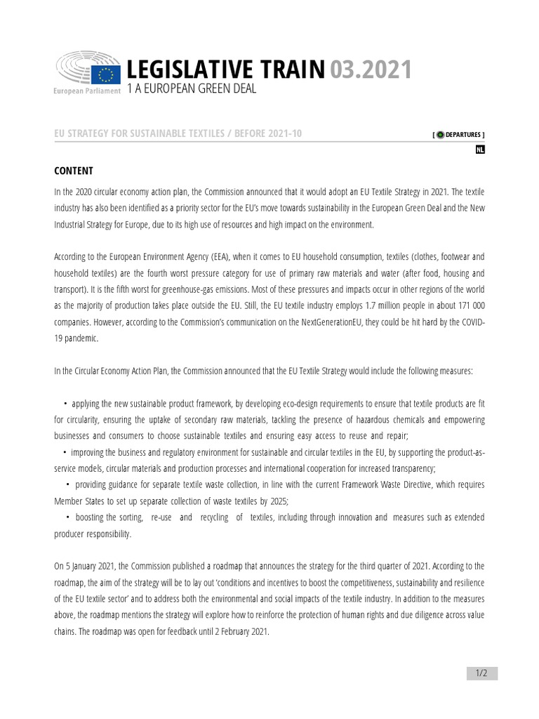 Legislative Train: 1 A European Green Deal | PDF | Sustainability ...