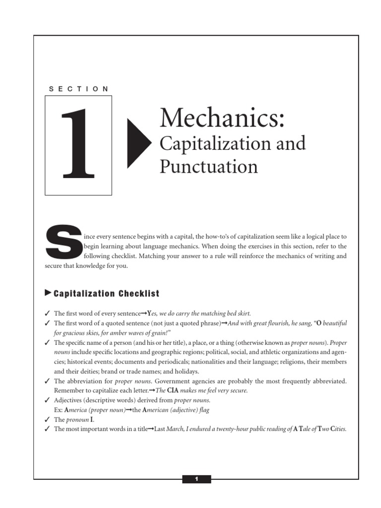 Mechanics:: Capitalization and Punctuation | Download Free PDF ...