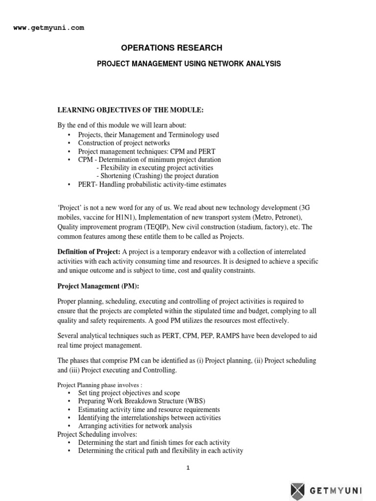 Mechanical - Engineering - Operation Research - Project Management ...