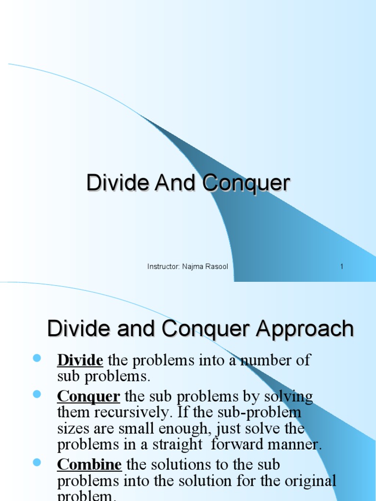 Divide and Conquer | PDF | Computer Science | Numerical Analysis