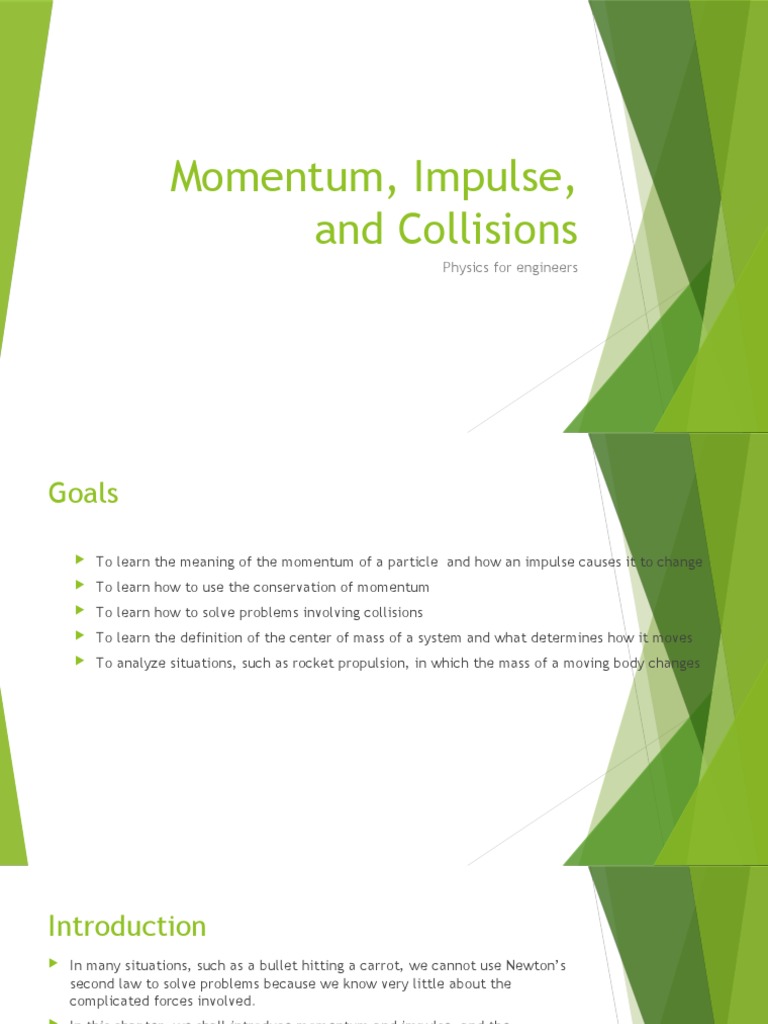 Momentum, Impulse, and Collisions: Physics For Engineers | PDF ...