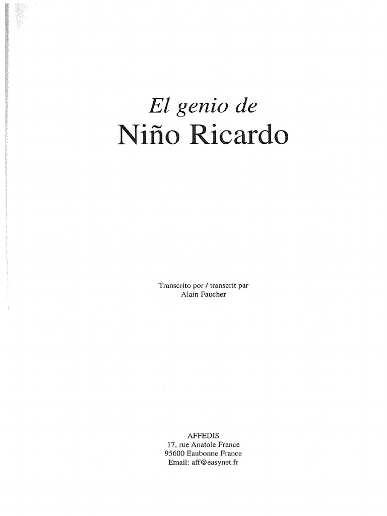 Niño Ricardo - El Genio de Nino Ricardo | PDF