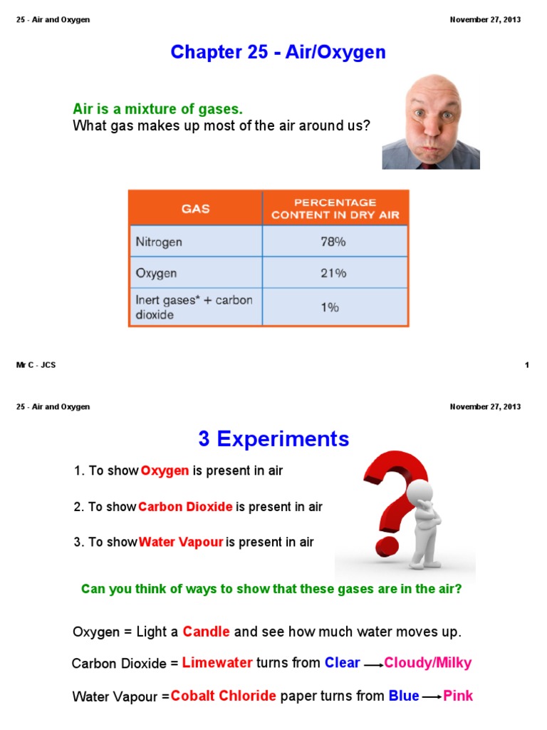 Experiments Show Oxygen in Air | PDF | Oxide | Oxygen