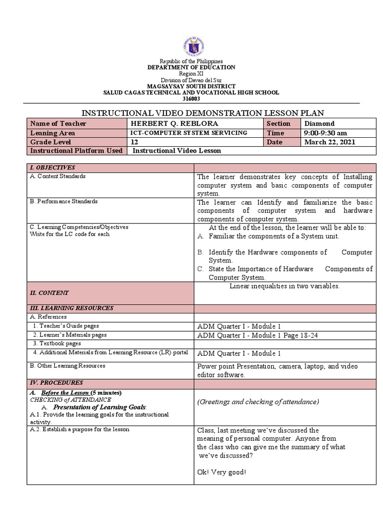 Lac Demonstration Lesson Plan | PDF | Computing | Computer Science