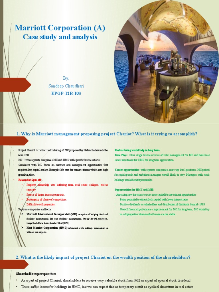 Marriott Corporation (A) : Case Study and Analysis | PDF | Bonds (Finance) | Equity (Finance)