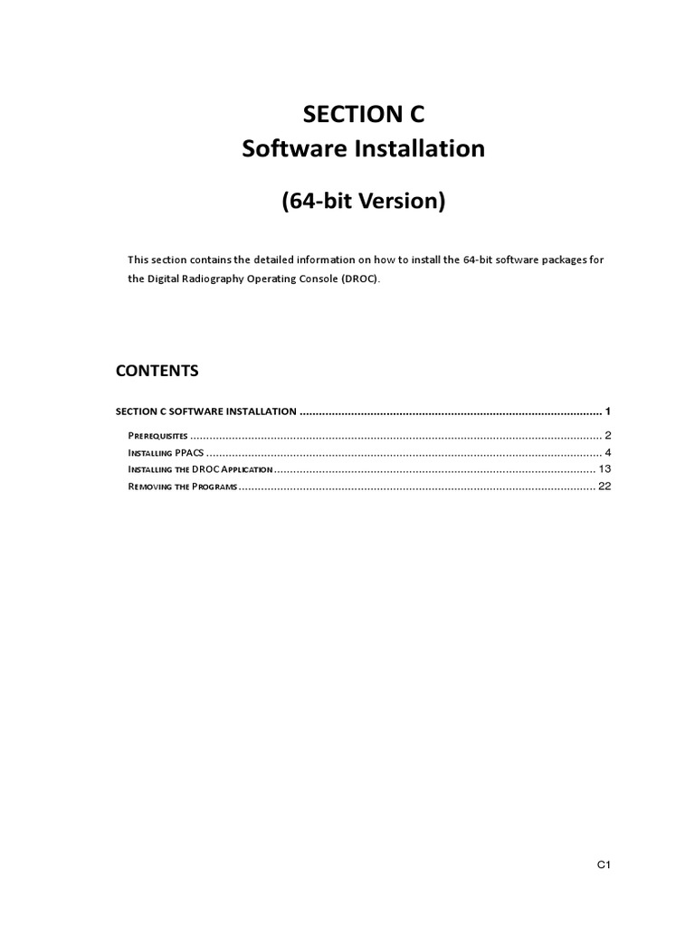 Section C Software Installation: (64-Bit Version) | PDF | 64 Bit Computing | Windows Registry