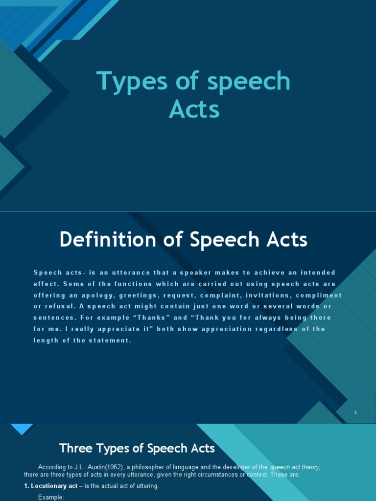 Types of Speech Acts | PDF | Human Communication | Communication