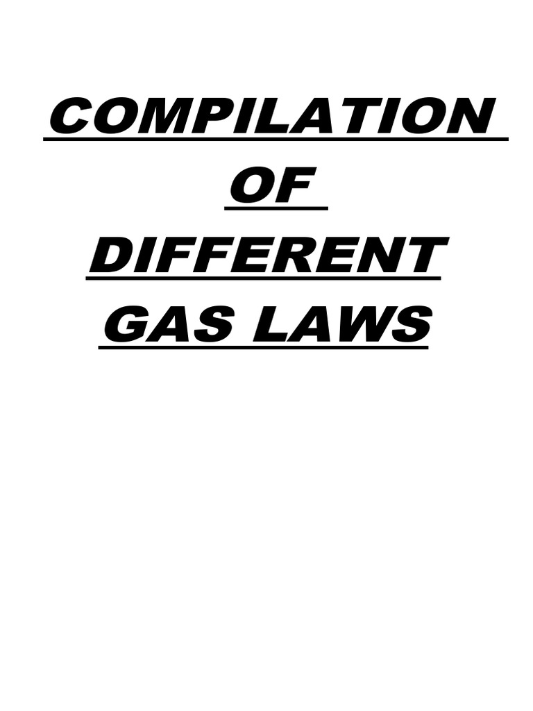 Compilation OF Different Gas Laws | PDF | Gases | Statistical Mechanics