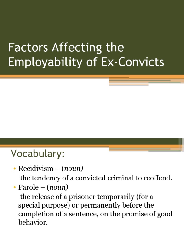Employability Challenges for Ex-Convicts | PDF | Recidivism | Employment