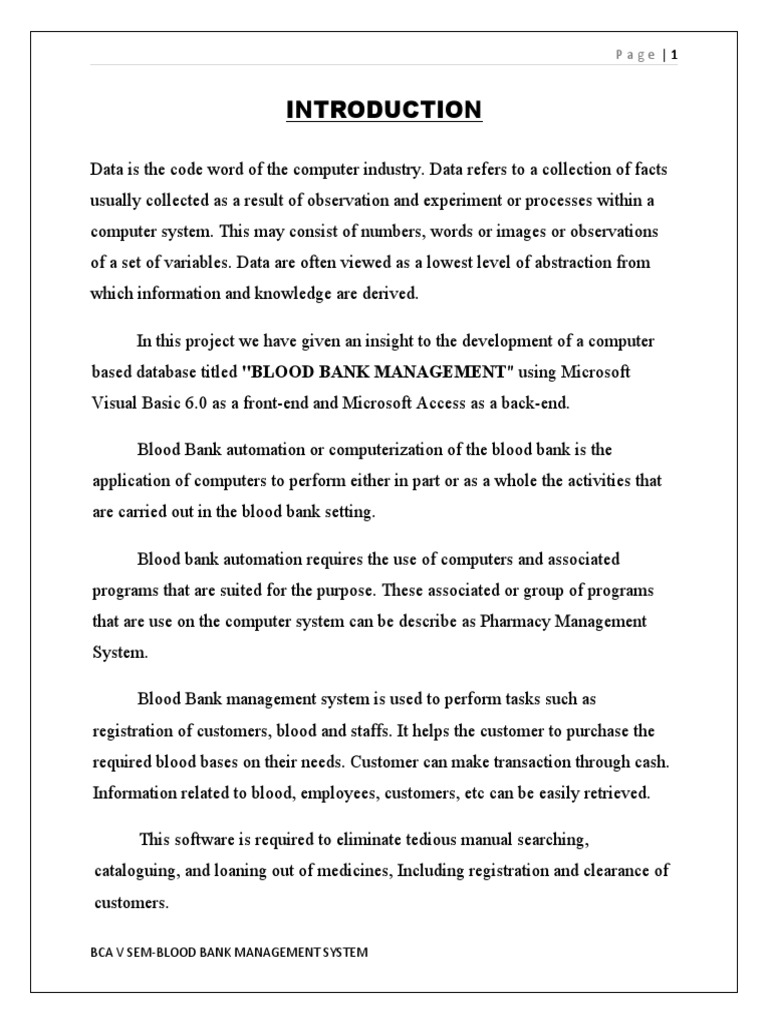 Blood Bank Management System | PDF | Microsoft Access | Software Testing