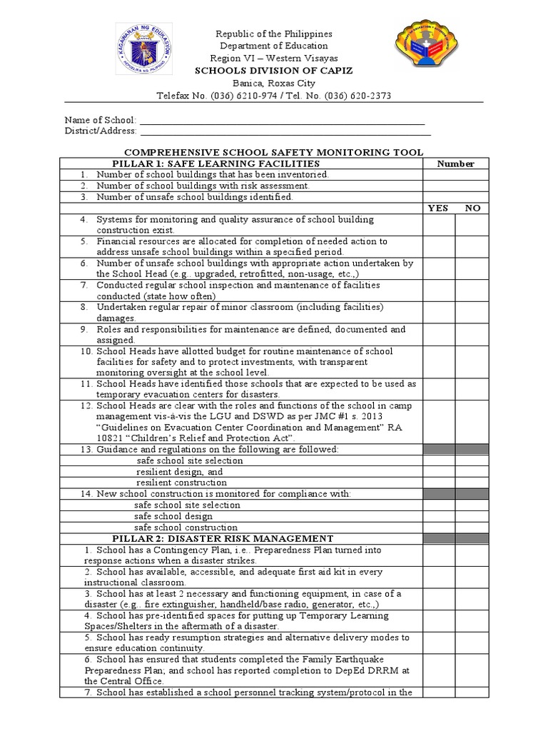 Css Monitoring Tool 1 | PDF | Emergency Management | Curriculum