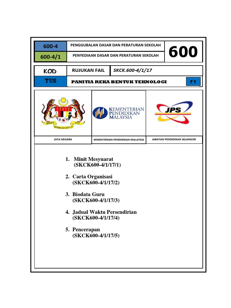 Muka Depan Fail Panitia RBT | PDF
