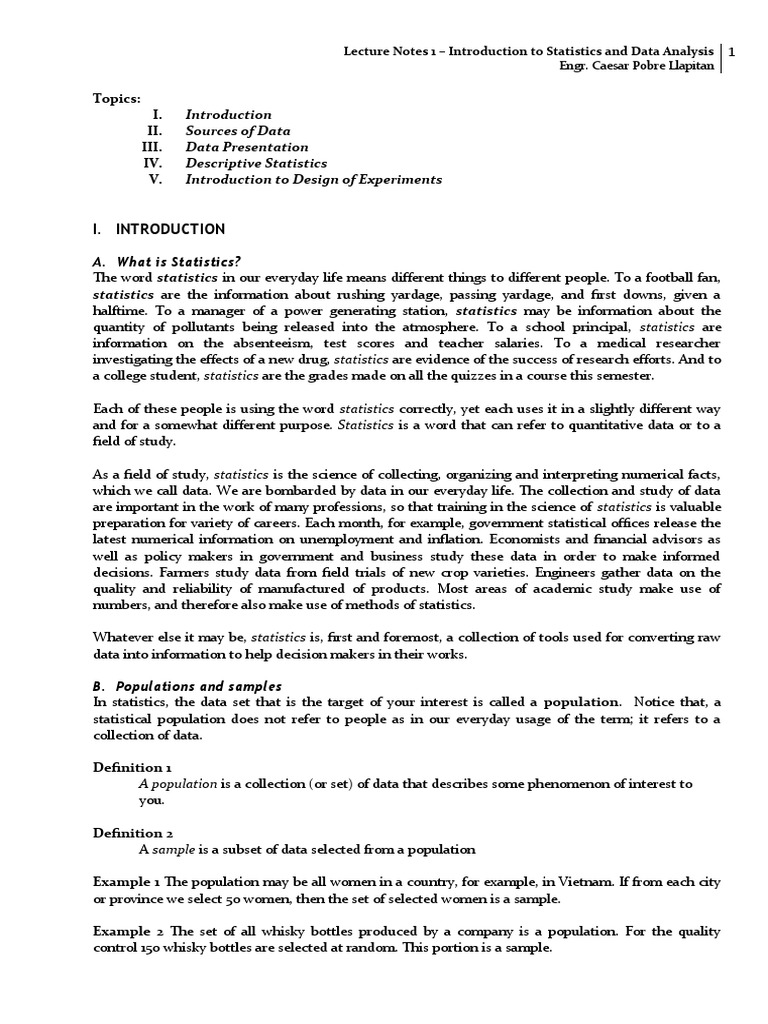 An Introduction To Statistics Defining Key Concepts And Scales Of Measurement Pdf Level Of