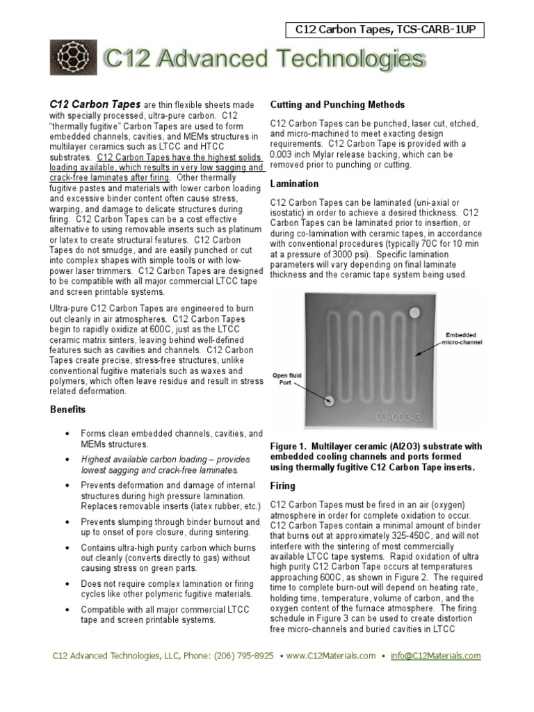 C12 Carbon Tapes: Cutting and Punching Methods | PDF | Physical ...