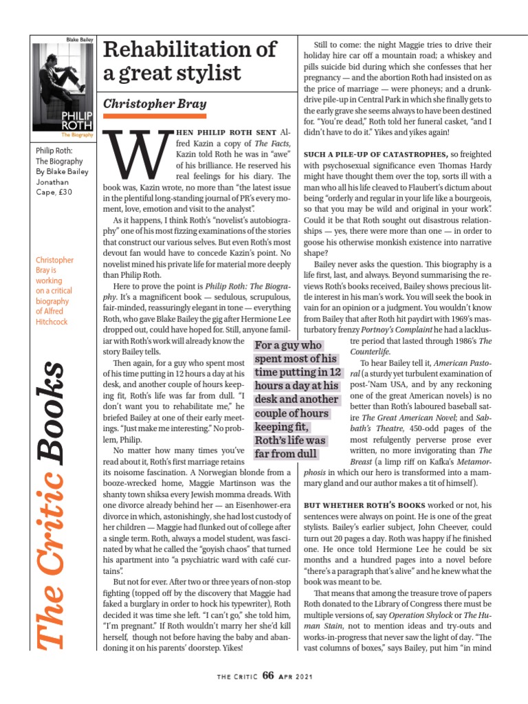 Philip Roth Biography by Blake Bailey | PDF