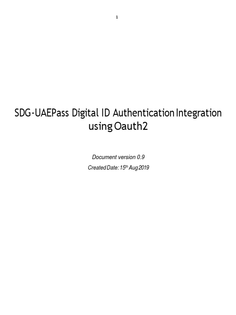 Sdg-Uaepass Digital Id Authentication Integration Using Oauth2 | PDF | Hypertext Transfer ...