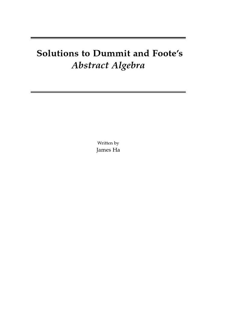 Dummit and Foote Chapter 1 Solutions | PDF | Matrix (Mathematics ...