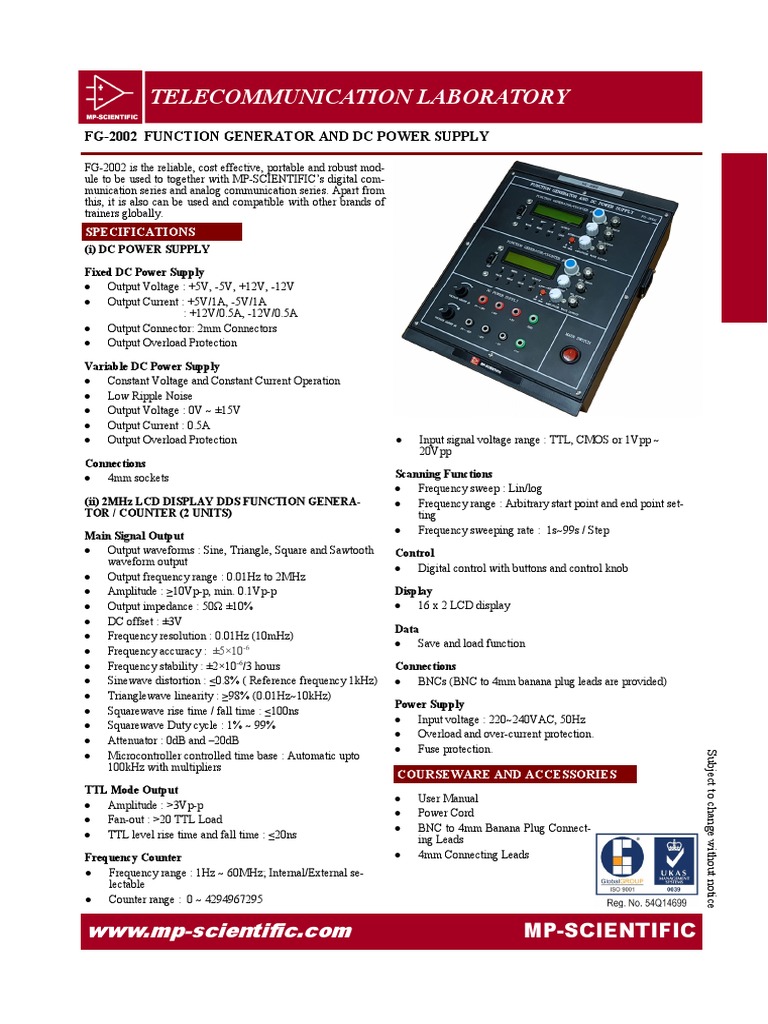 Item 5 FG-2002 Function Generator and Power Supply Mar 2021 | PDF ...