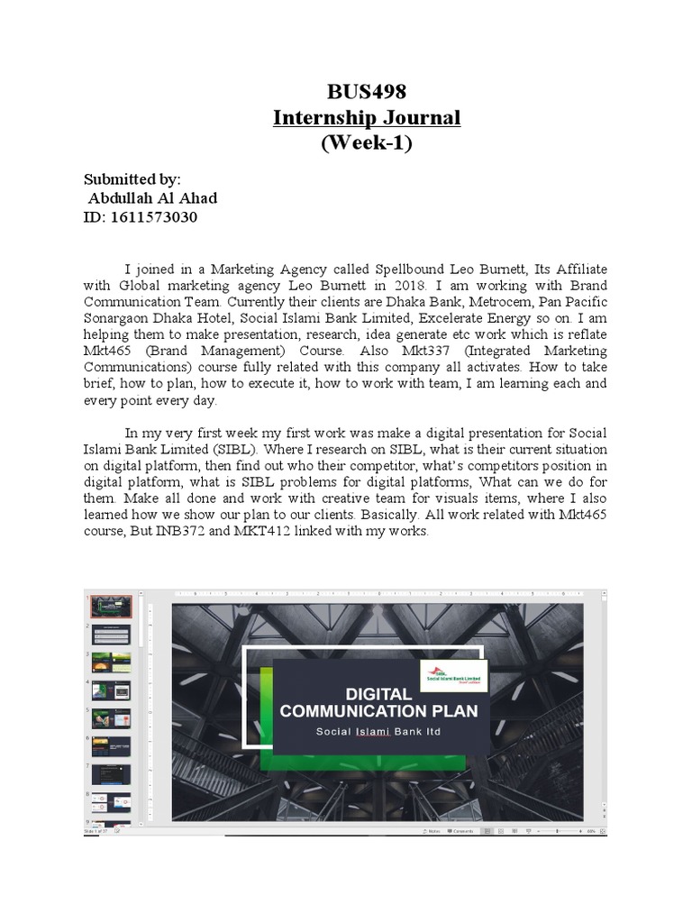 Internship Journal (Week-1) | PDF