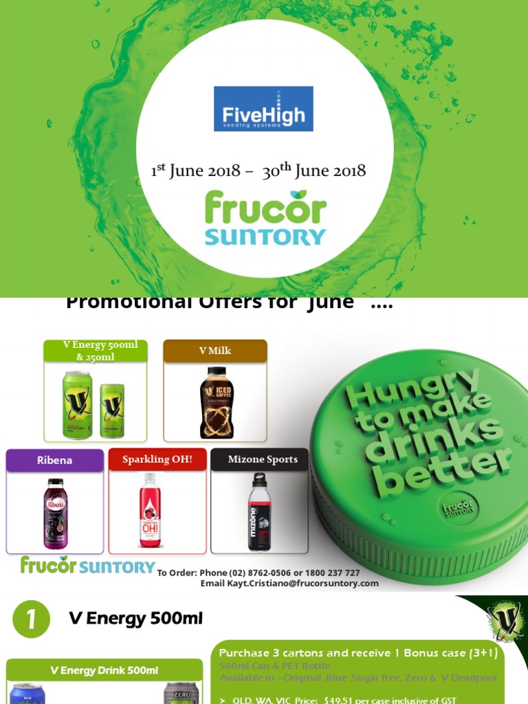 Vending Frucor Suntory Five High June 2018 | PDF | Drink | Non ...