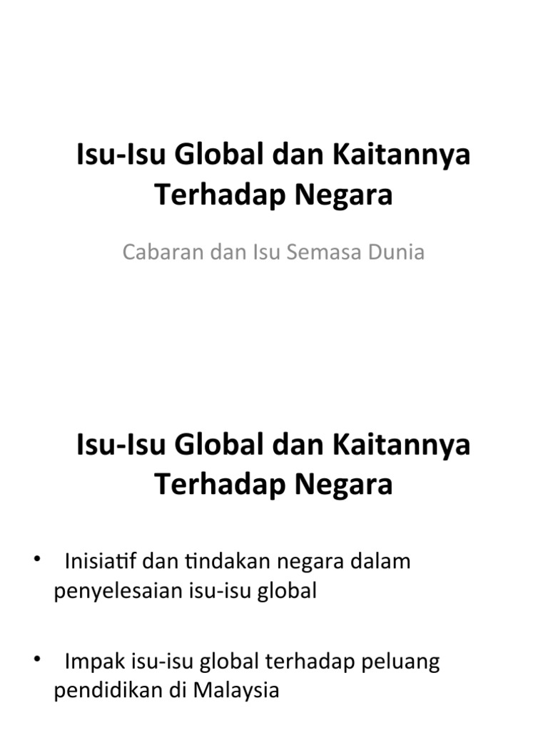 Minggu 16 Isu Isu Global Dan Kaitannya Terhadap Negara | PDF