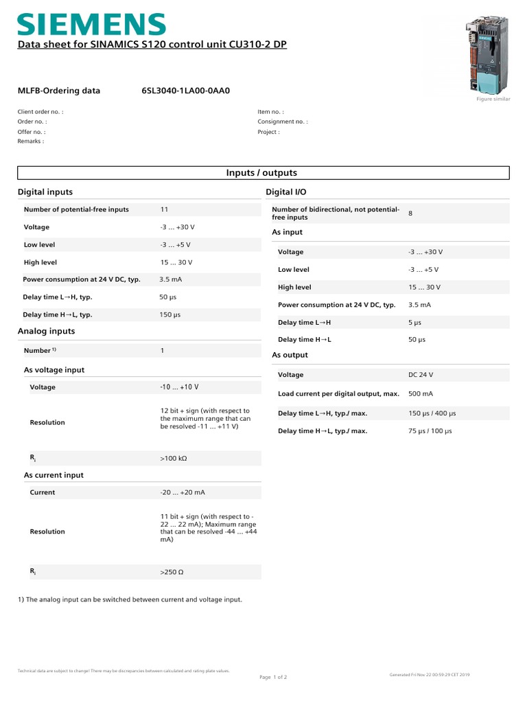 CU310-2 DP Datasheet | PDF | Information And Communications Technology ...