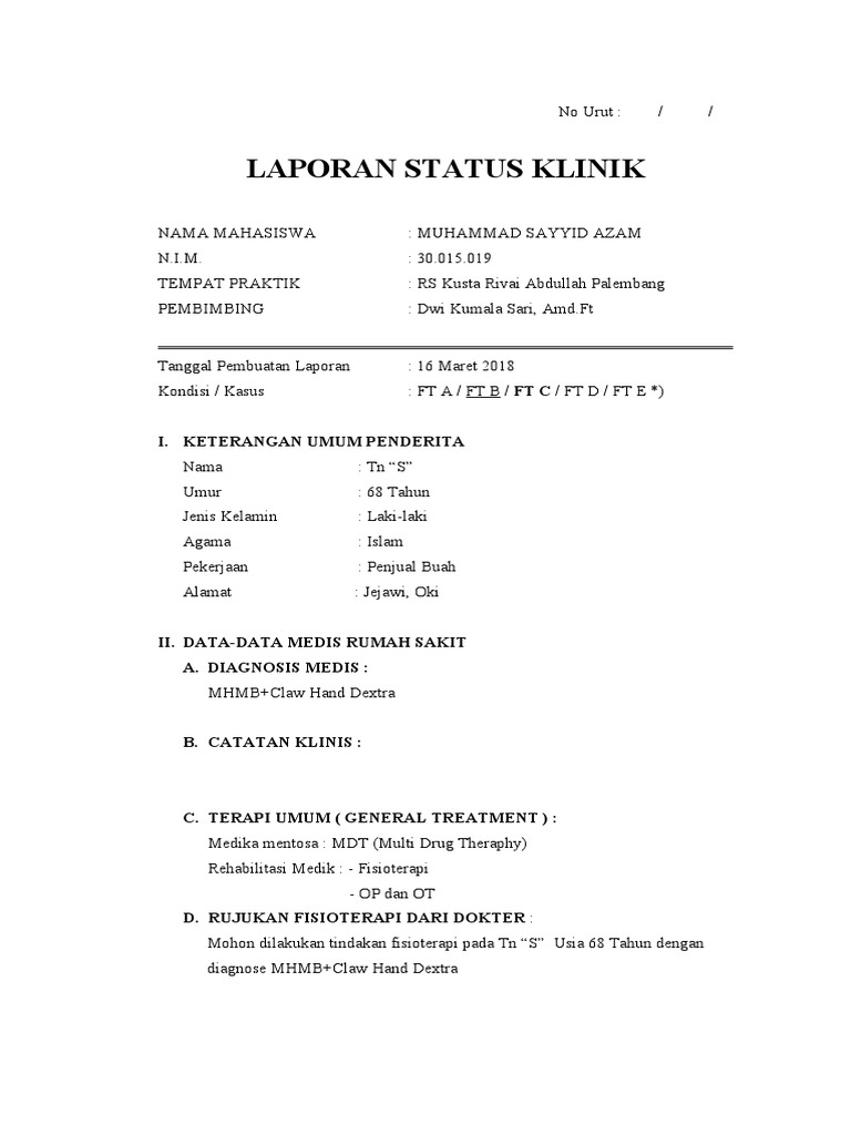 Status Klinis Kusta TN S | PDF