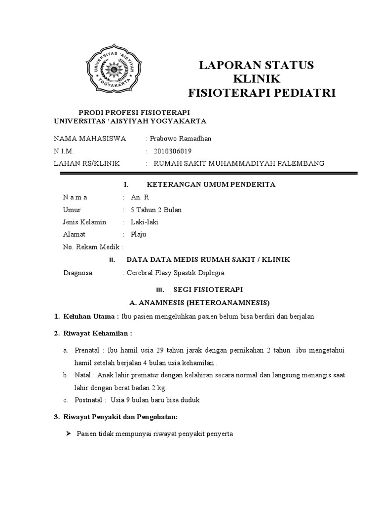 CP Spastik Diplegia | PDF