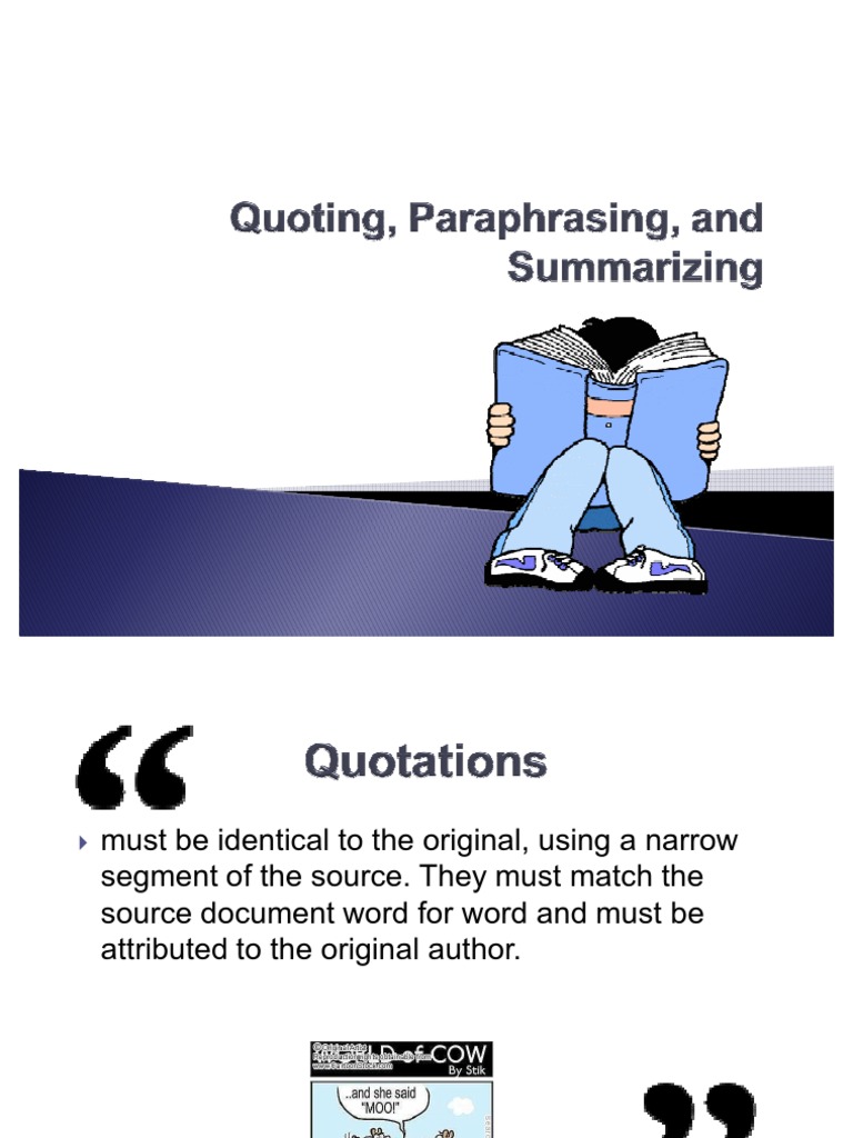 Quoting, Paraphrasing, and Summarizing | PDF | Dream | George Orwell