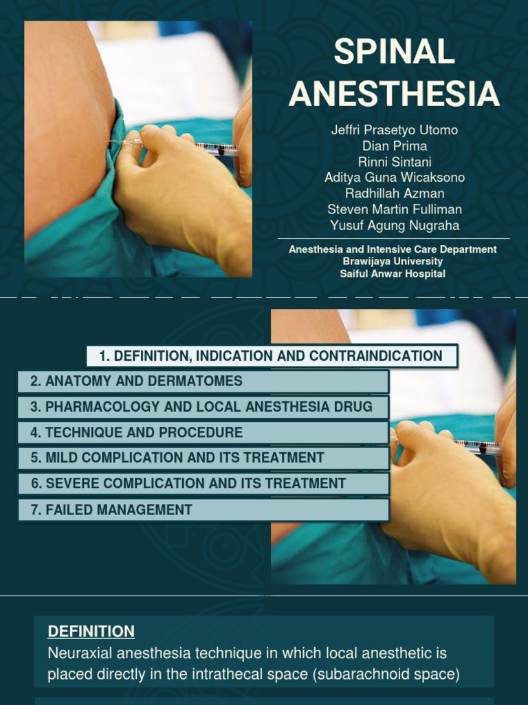 Spinal Anesthesia 21 | PDF | Anesthesia | Pain Management